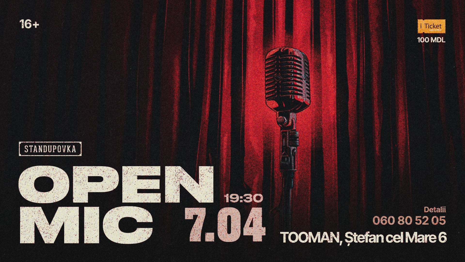 OPEN MIC 07.04 – str. Ștefan cel Mare 6 — iTicket